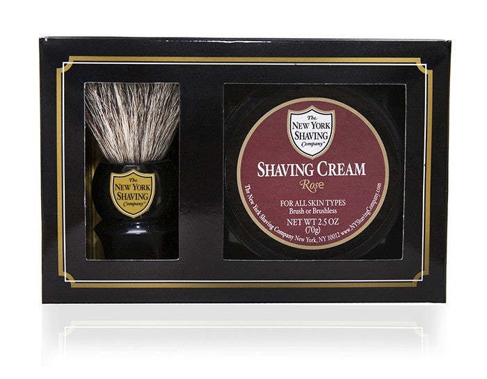 Rose Shaving Cream and Brush Kit – The New York Shaving Company