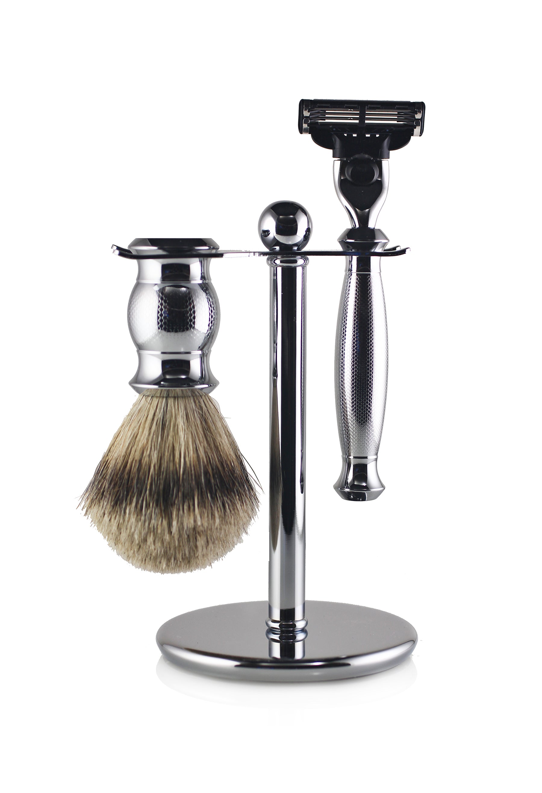 Engraved Nickel Mach 3 Shaving Set – The New York Shaving Company